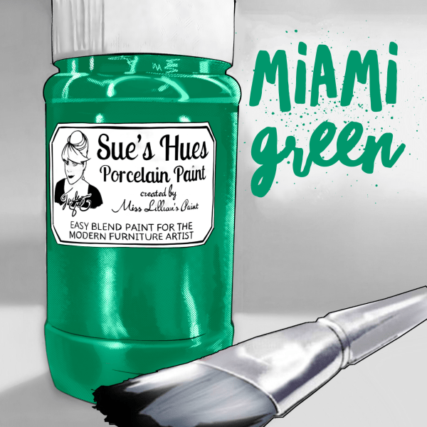 Sue's Hues Porcelain Paint: MIAMI Green | Chalk & Clay Paint | – Beauty ...